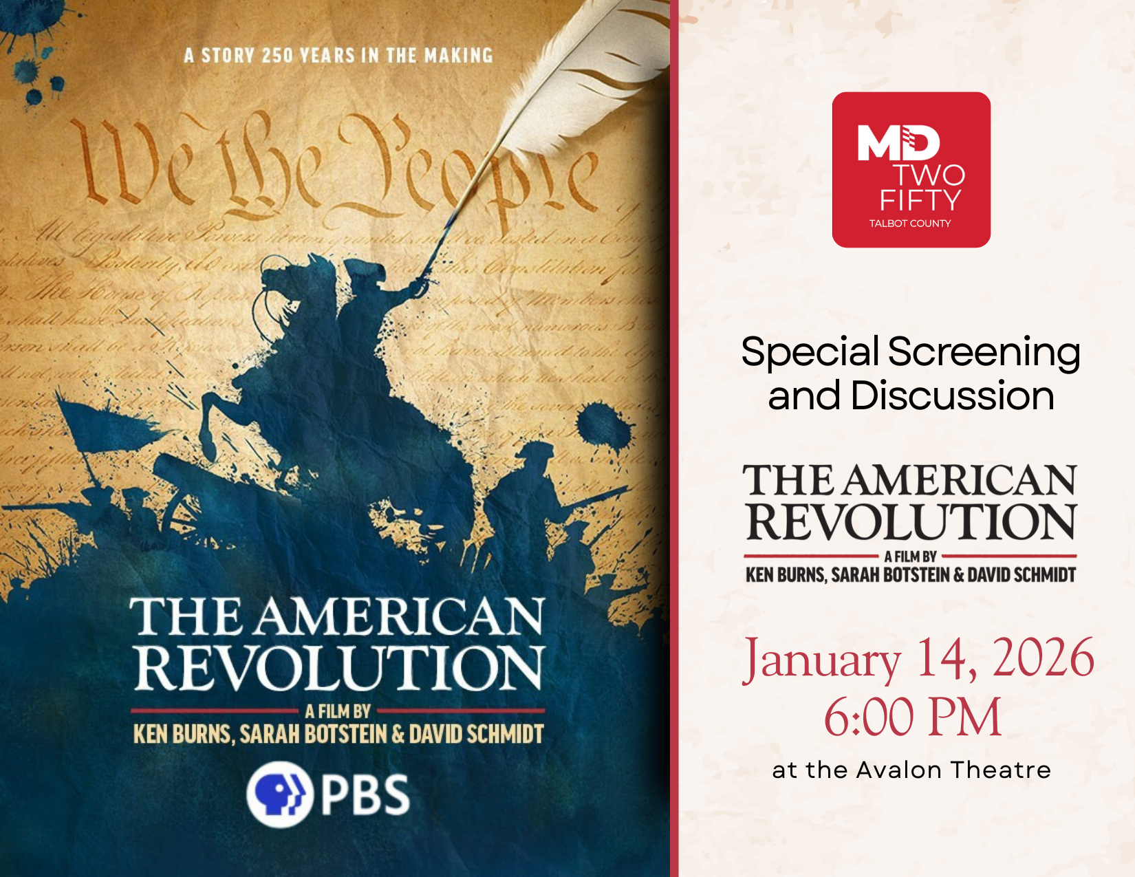 Special Free Screen of Film by Ken Burns on American Revolution January ...